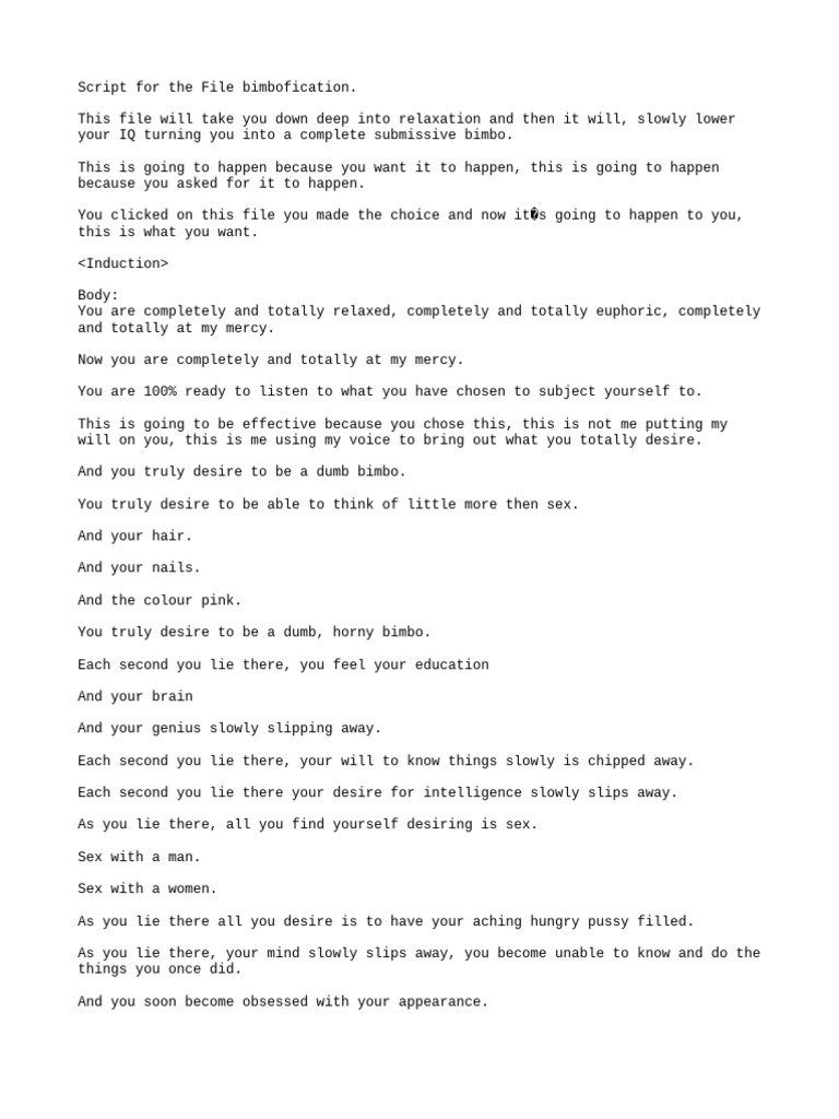 Bimboification Script (Script) | PDF
