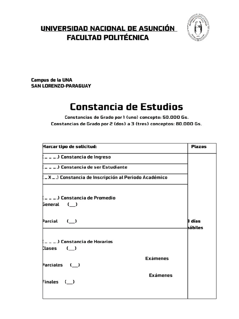 Formulario Constancia. | PDF