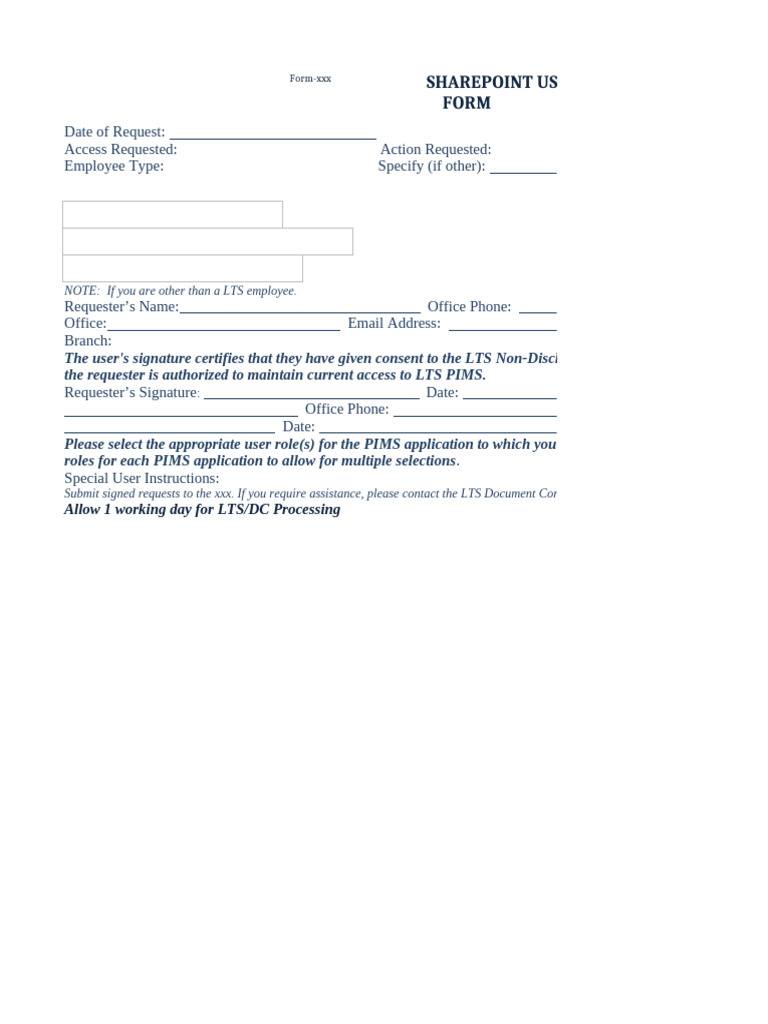 User Access Request Form Template | PDF