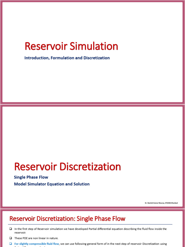 Reservoir Discretization | PDF | Finite Difference | Partial Differential Equation