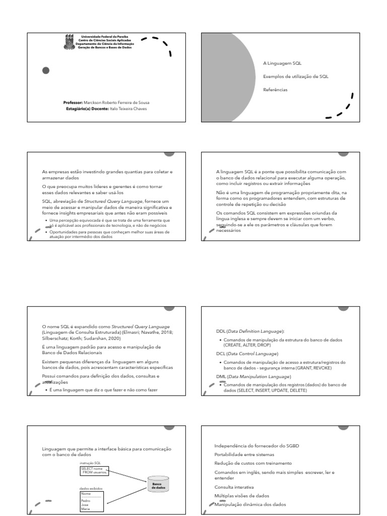 A Linguagem SQL | PDF | SQL | Bancos de dados