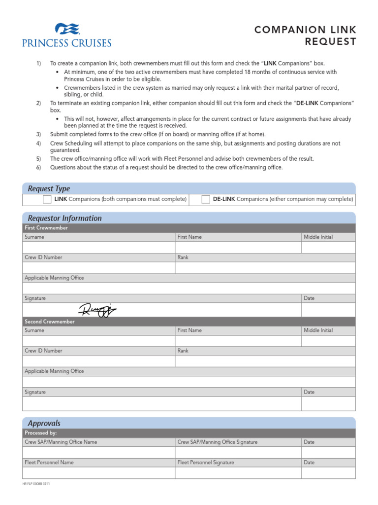 Companion Link Form - BLANK | PDF | Ships | Shipping