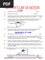 ICSE 9th Physics Laws of Motion Numericals | PDF