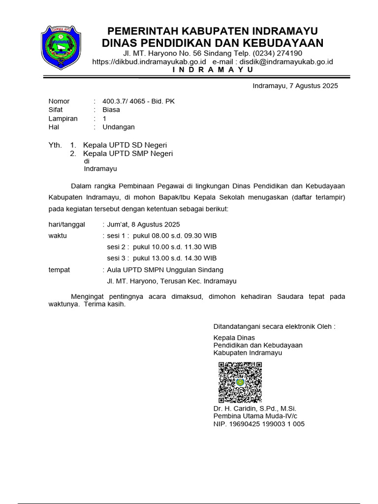 4065 - Undangan Pembinaan PPPK 2025 | PDF