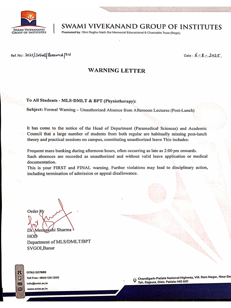 Warning Letter | PDF