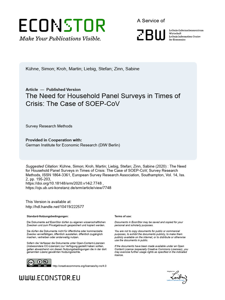 Kühne - 2020 - Need For Household Panel | PDF | Survey Methodology ...