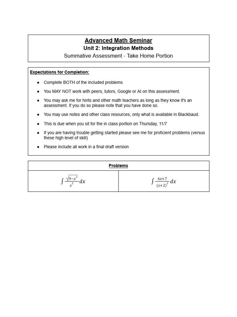 Unit 2 Summative Assessment - Take Home Portion - Martin | PDF