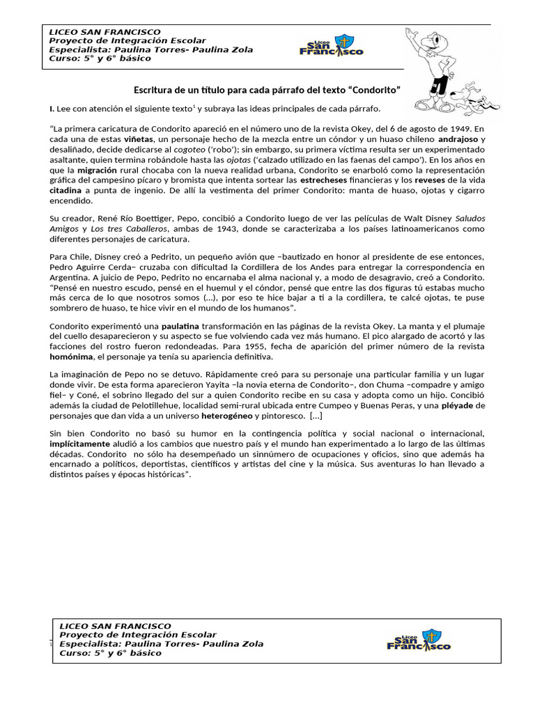 Historia y evolución de Condorito | PDF