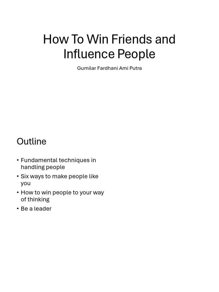 Winning Friends and Influencing People | PDF | Psychology ...