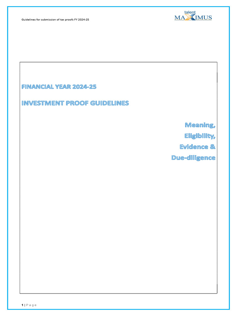 Tax Proof Guidelines 24-25 | PDF | Tax Exemption | Taxes
