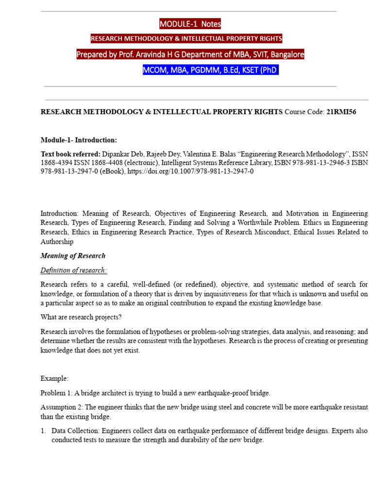 RMIP-21RMI56-Module 1-Final | PDF | Methodology | Scientific Method