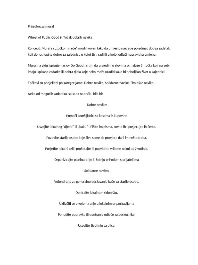 Predlog Za Mural Kaleidoskop Tuzla | PDF