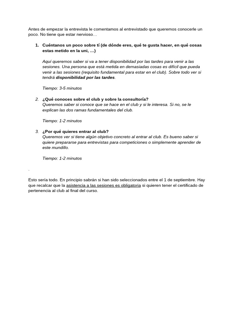 Entrevista Miembros UNAV Consulting Club | PDF