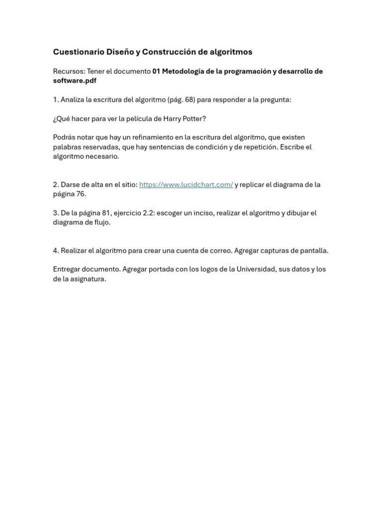 02 Cuestionario Diseño y Construcción de Algoritmos | PDF