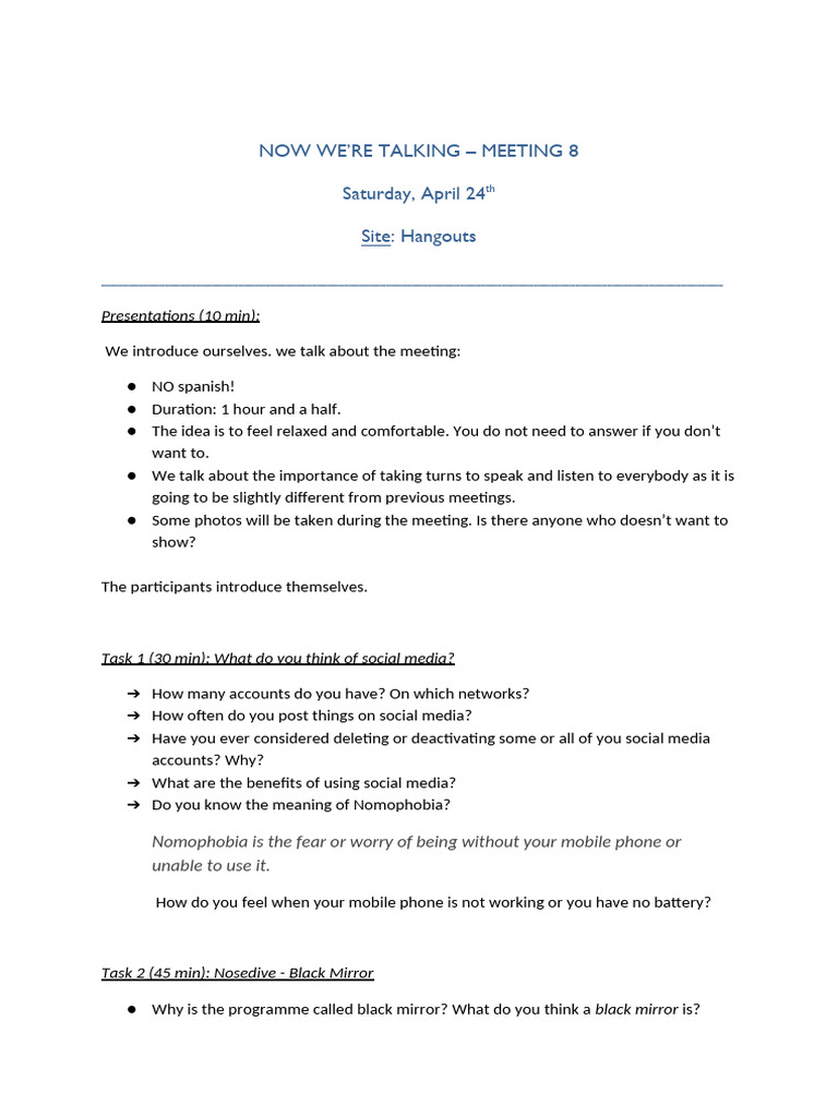 Conversation Class Black Mirror | PDF