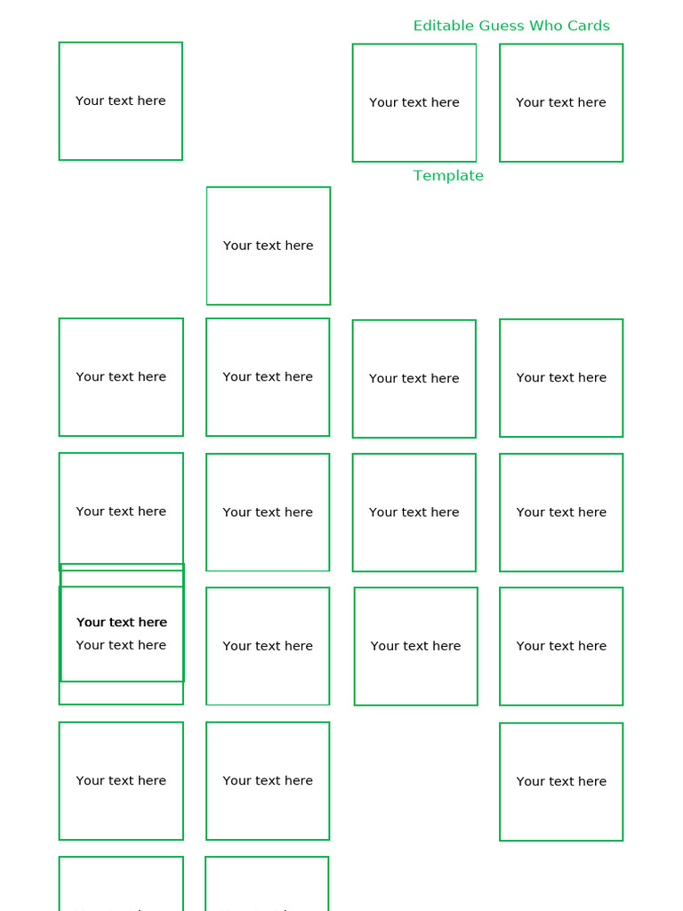 Editable Guess Who Cards | PDF