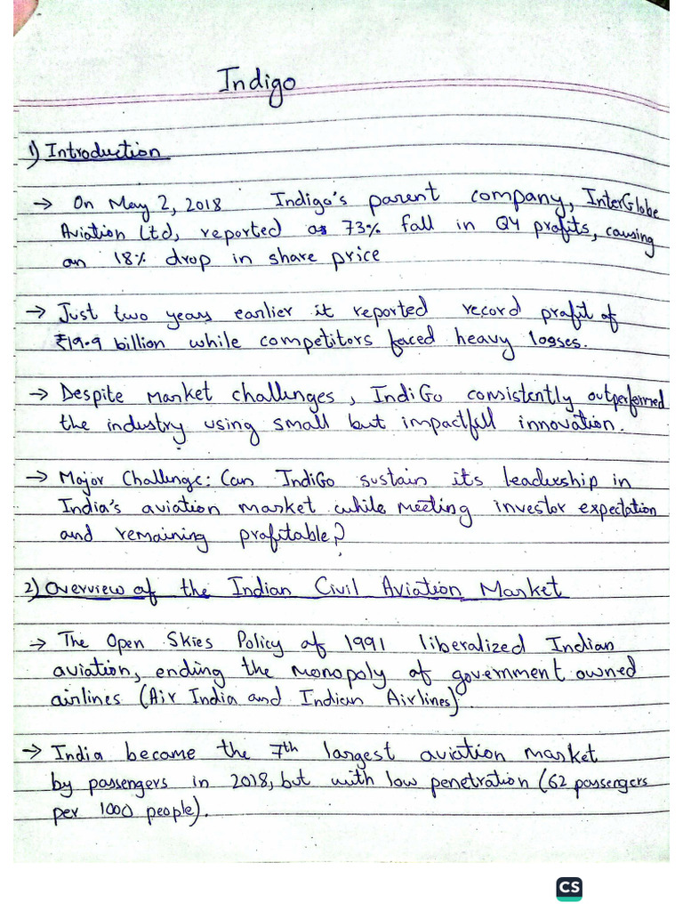 IndiGo Case Study Economics | PDF