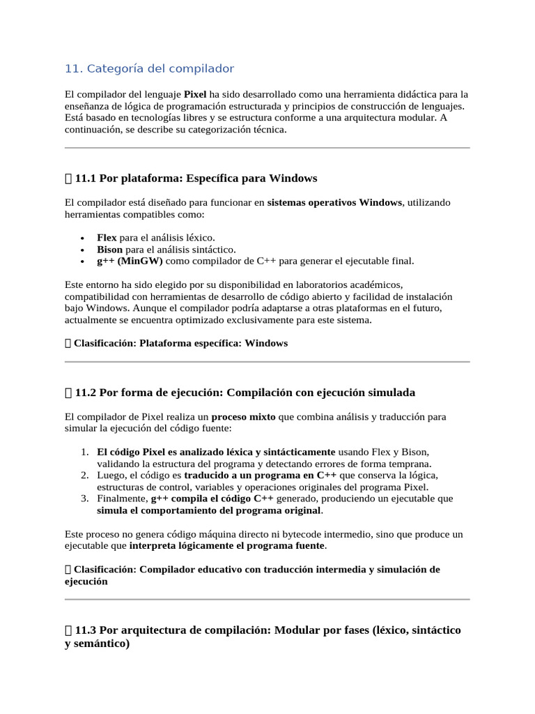 11 Categoria Del Compilador | PDF | Compilador | Lenguaje de programación