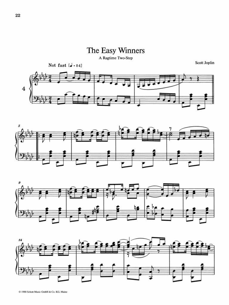 Easy Winner Scott Joplin | PDF