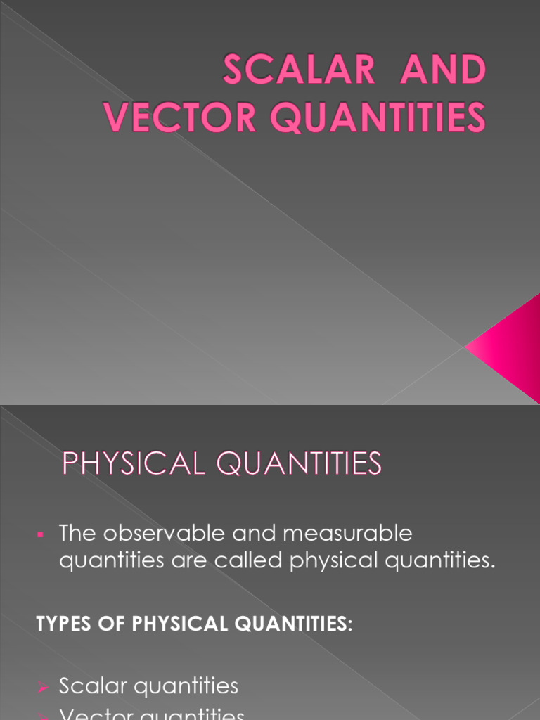 Scalar and Vector Quantities | PDF | Euclidean Vector | Quantity
