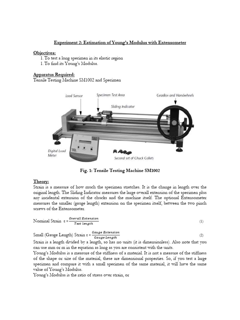 Apparatus 7 Tensile Test Apparatus | PDF | Deformation (Engineering ...