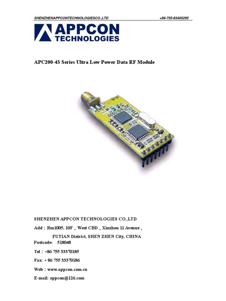 APC200 | PDF | Wireless | Electrical Connector