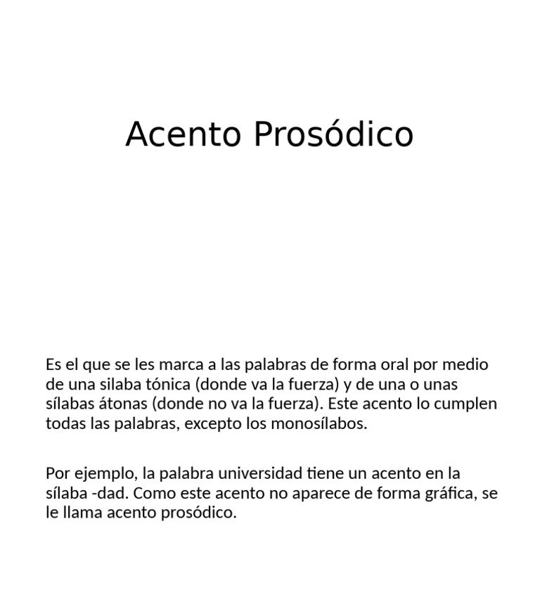 Acento Prosódico | PDF
