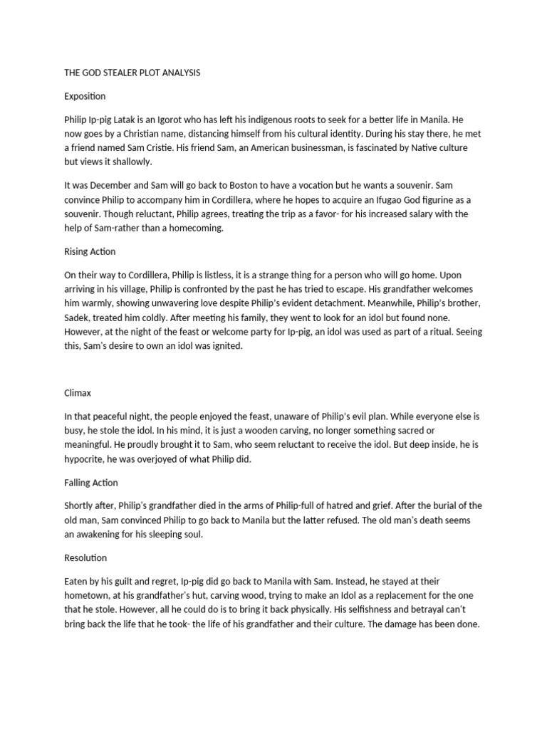The God Stealer: Plot and Analysis | PDF