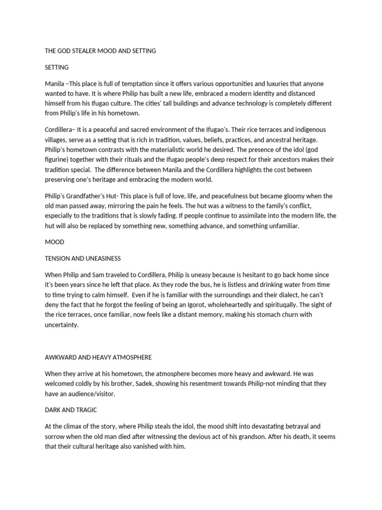 Cultural Conflict in The God Stealer | PDF