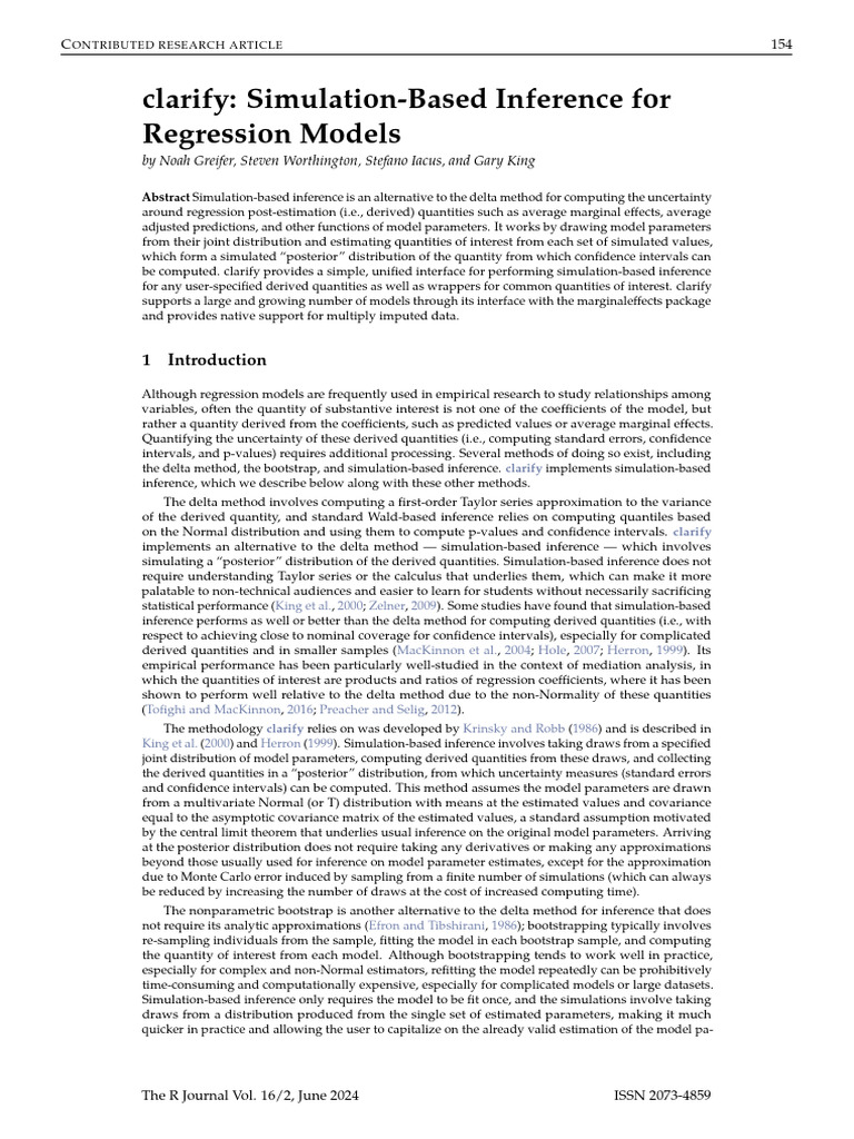 Clarify: Simulation-Based Inference For Regression Models | PDF | Normal Distribution ...