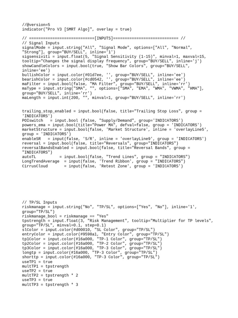 Pro V3 SMRT Algo@Free - FX - Pro | PDF | Market Trend