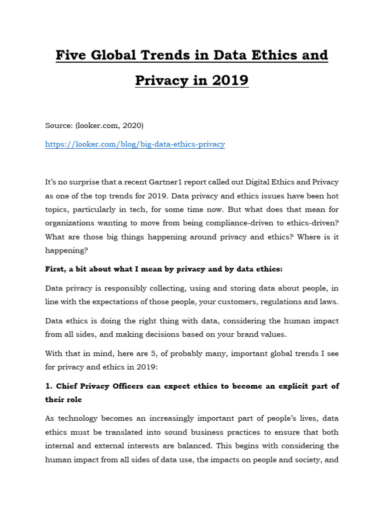 1.9 Data Privacy and Ethics | PDF | Privacy | Internet Of Things