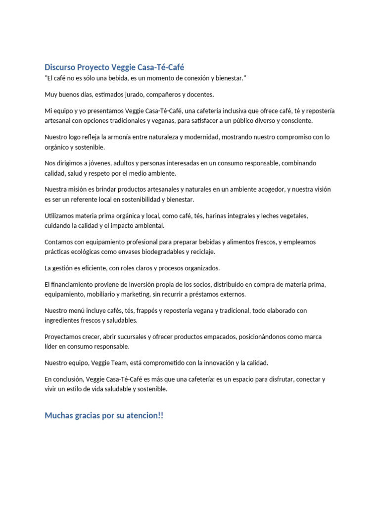 Discurso Proyec | PDF