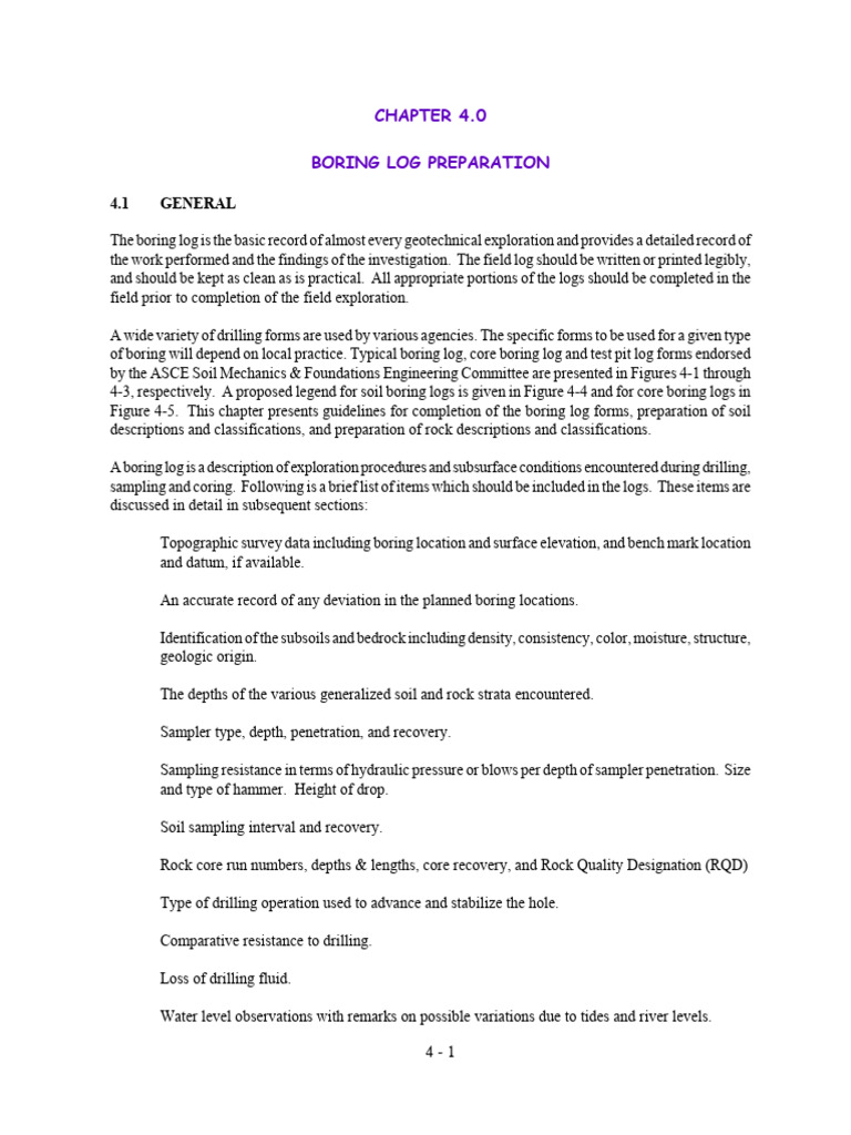 4 Boring Log Preparation | PDF | Silt | Sand