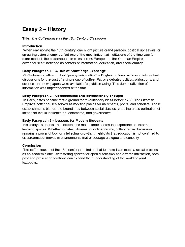 Essay 2 - History | PDF