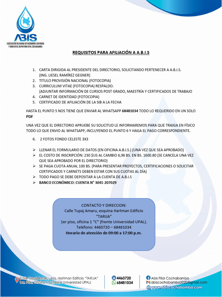 Requisitos de Afiliación A Abis | PDF