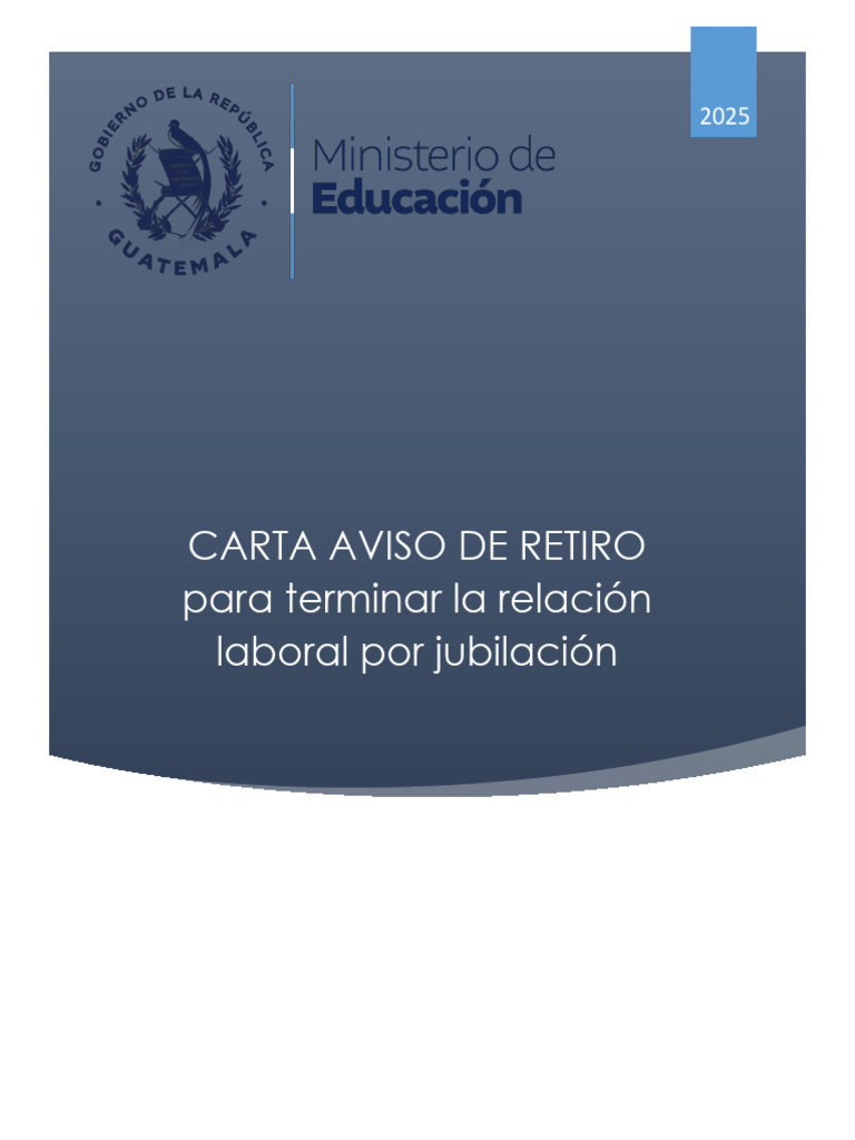 Carta de Aviso de Retiro por Jubilación | PDF | Jubilación