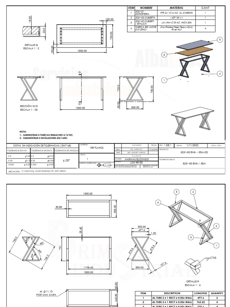 Diseño Mesa 2D - Proyecto 5231 | PDF | Plantas | Botánica