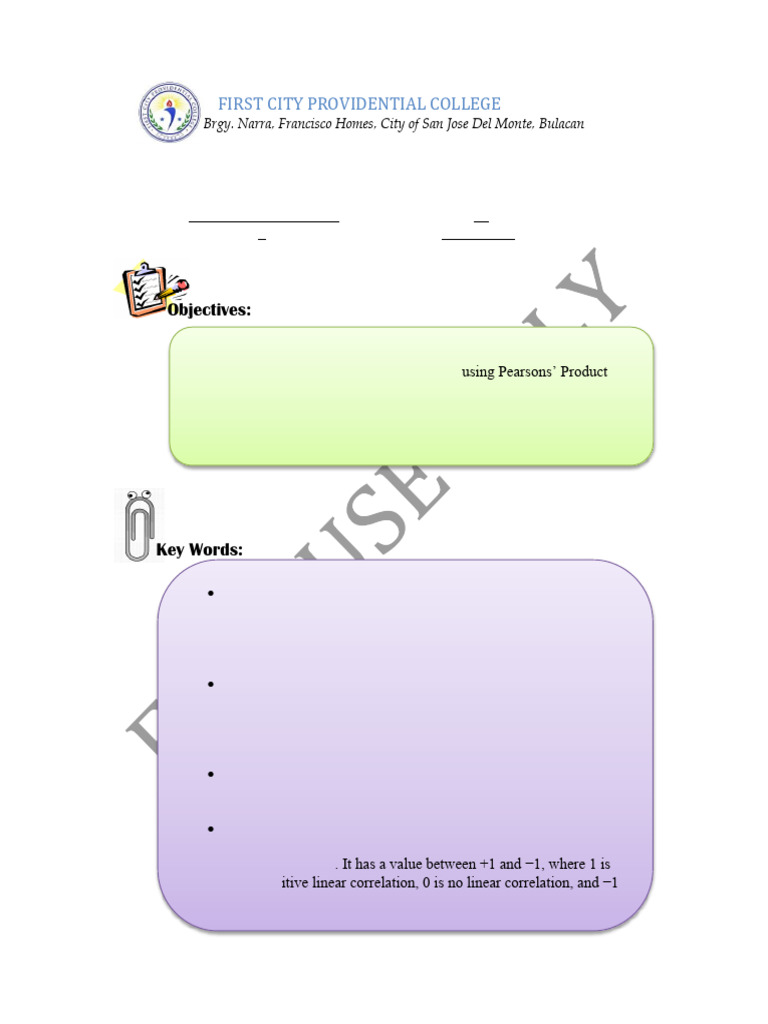 Correlation in Statistics Module for Grade 11 | PDF | Multivariate ...