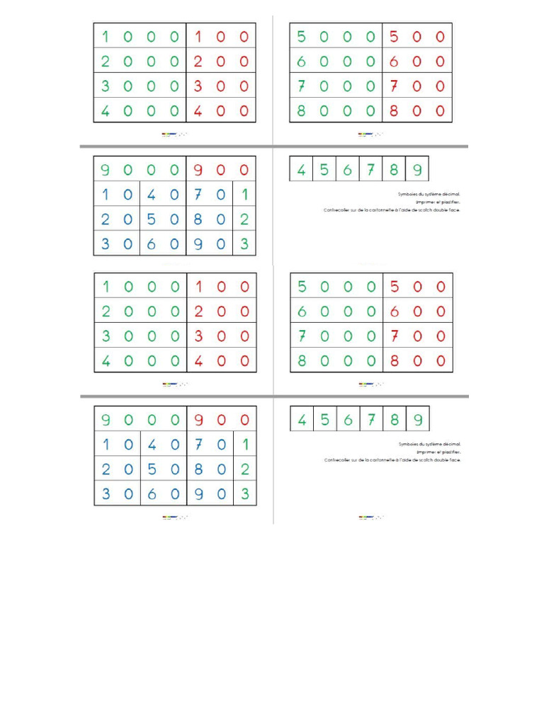 Montessori Matematica Numeracion | PDF