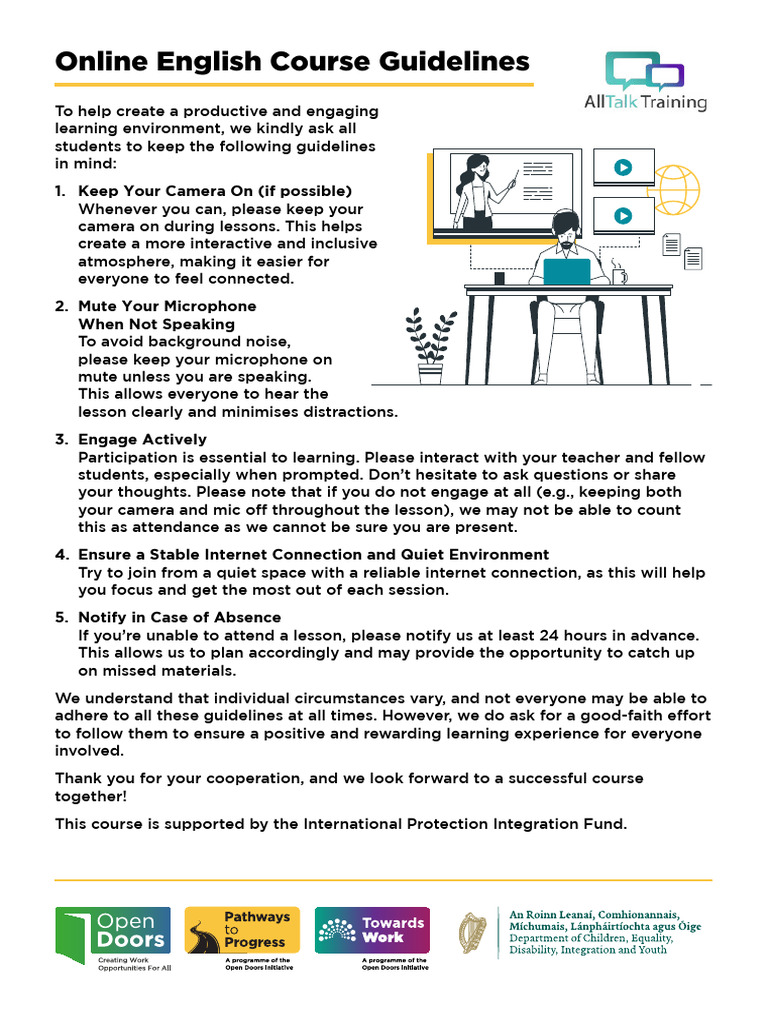 Online English Course Participation Guidelines | PDF