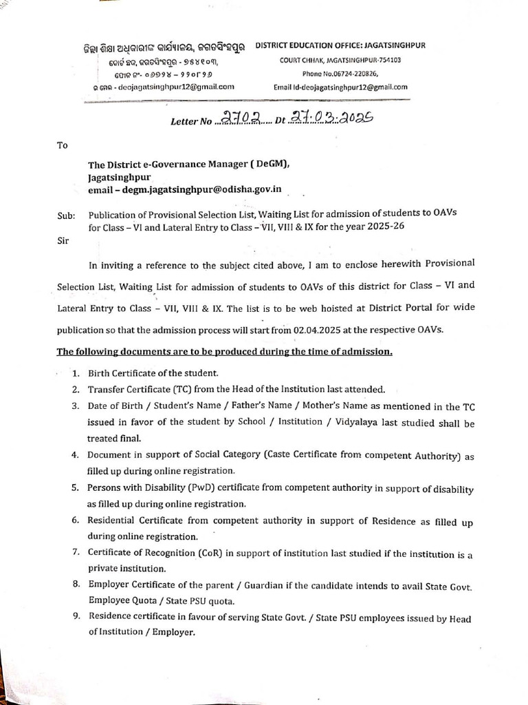 Selection List of OAVs 2025 (1) | PDF