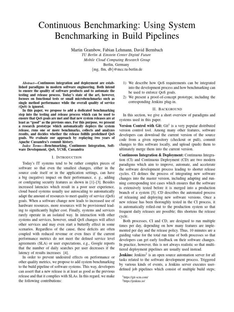 Enhancing CI with Continuous Benchmarking | PDF | System | Service ...