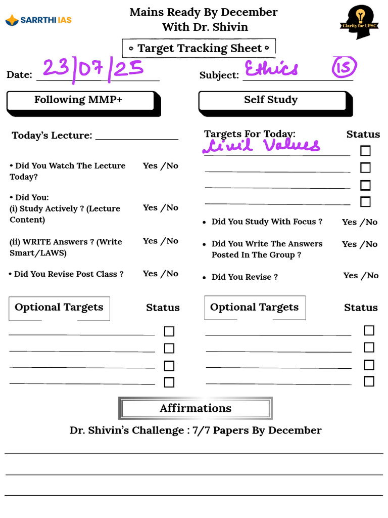 Weekly Progress Tracker for Students | PDF