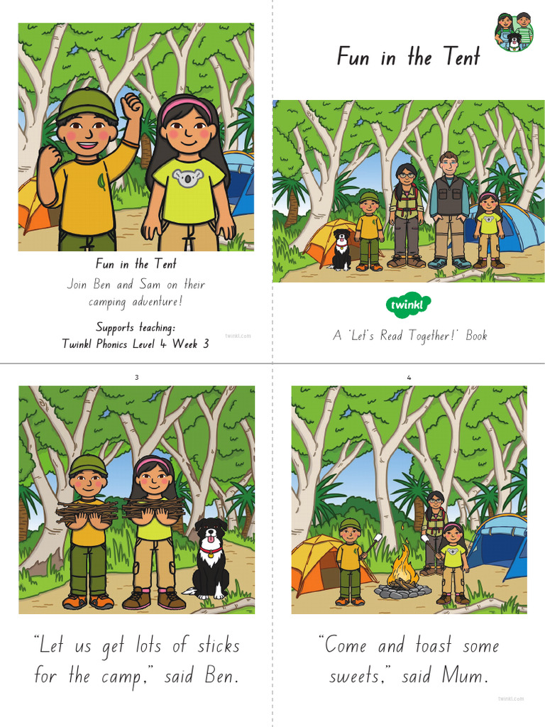 Fun in The Tent Reading Mini Book | PDF
