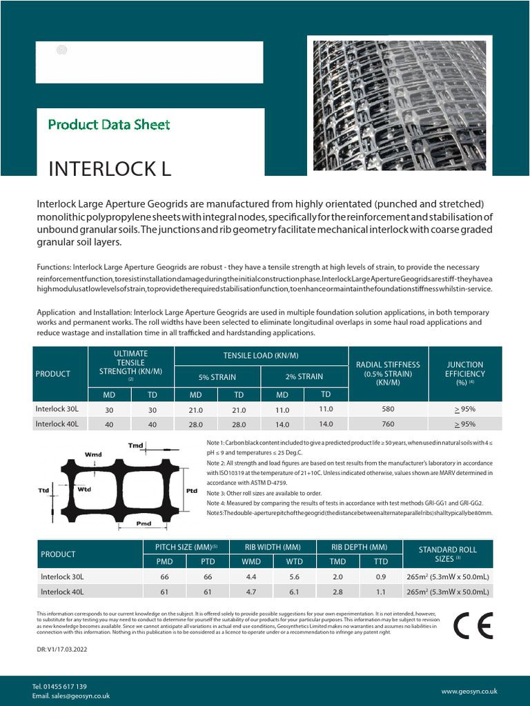 Interlock Large Aperture Geogrids Data | PDF | Strength Of Materials ...