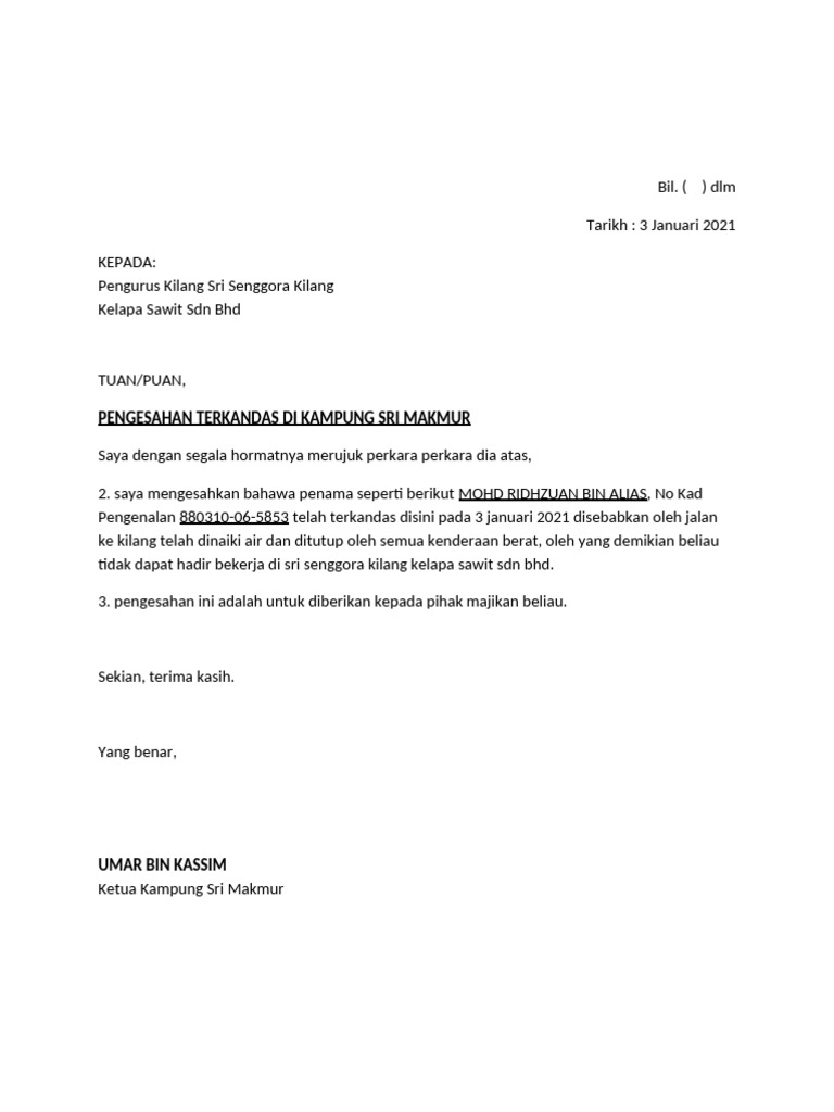 Surat Banjir | PDF