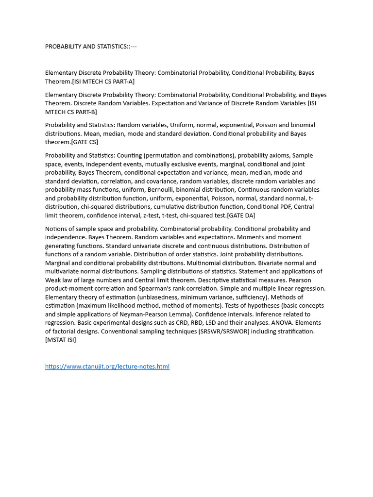 Probability and Statistics | PDF | Probability Distribution | Statistics