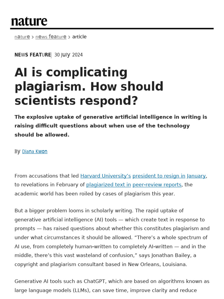 AI's Role in Plagiarism Debate | PDF | Plagiarism | Artificial Intelligence