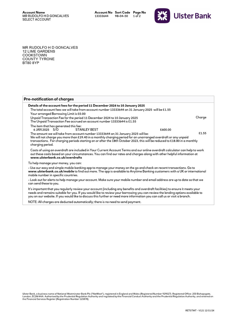 Pre Notification of Charges 980450 13333644 10 Jan 2025 | PDF ...